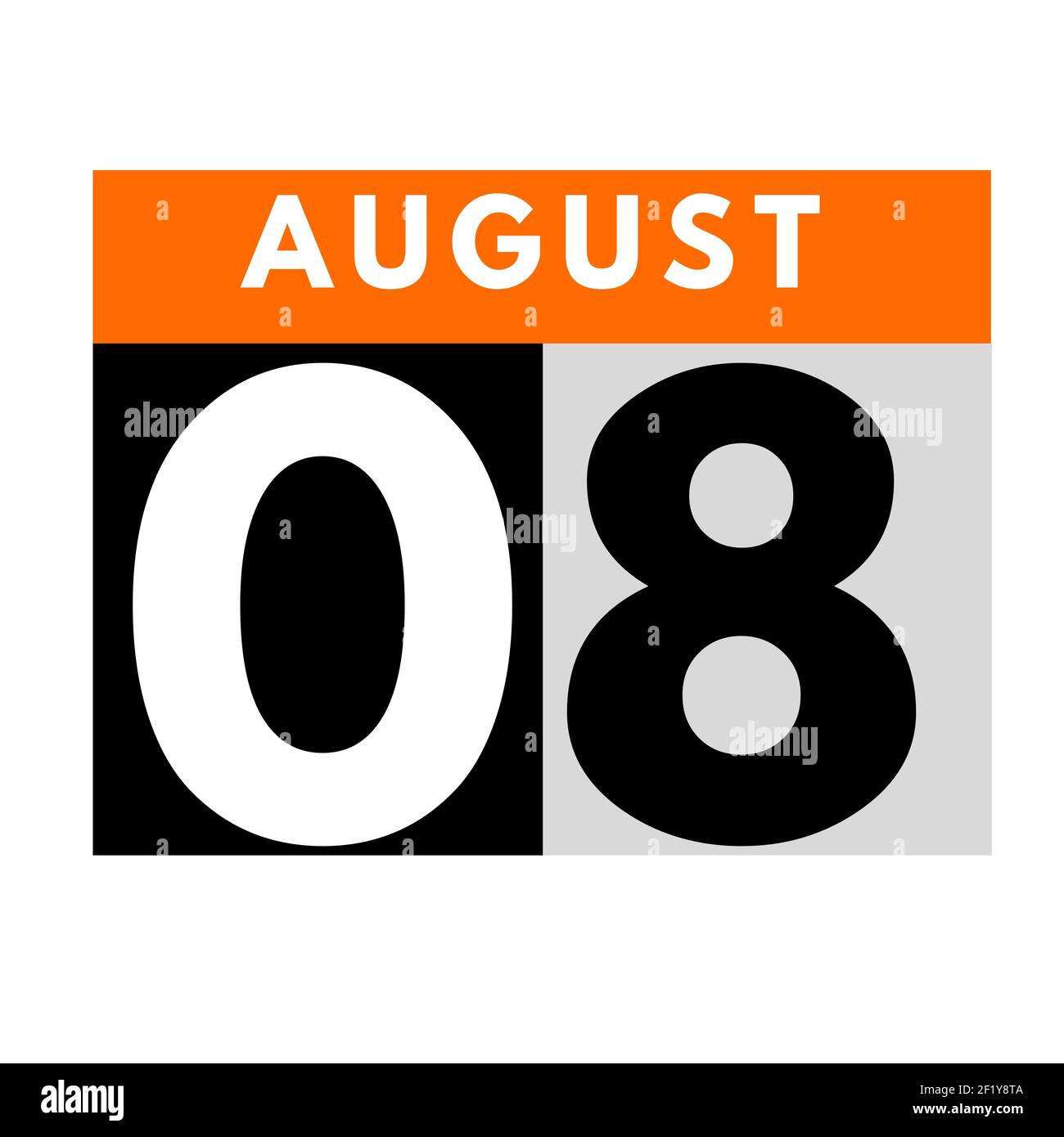 August 8 . flat daily calendar icon .date ,day, month .calendar for the ...