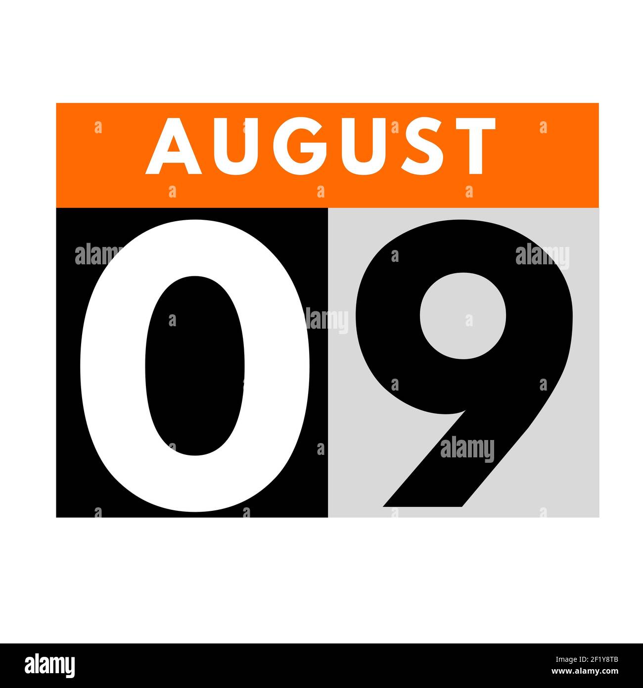 August 9 . flat daily calendar icon .date ,day, month .calendar for the ...