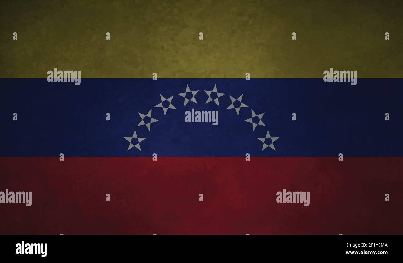 Venezuela flag with waving grunge texture. Vector background Stock ...