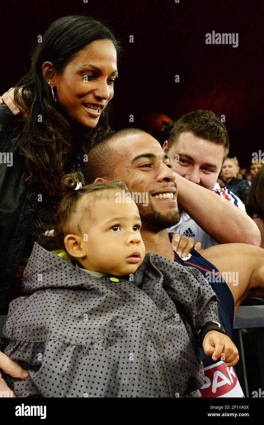 Christine Arron (wife of Benjamin Compaore) and her daughter , Benjamin Compaore (Fra) / Triple ...