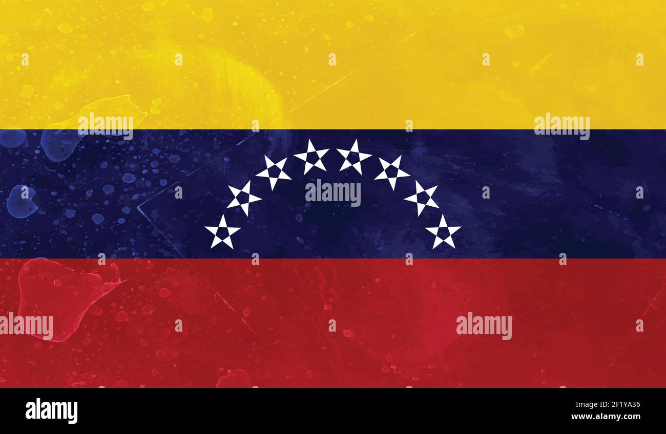 Venezuela flag with waving grunge texture. Vector background Stock ...