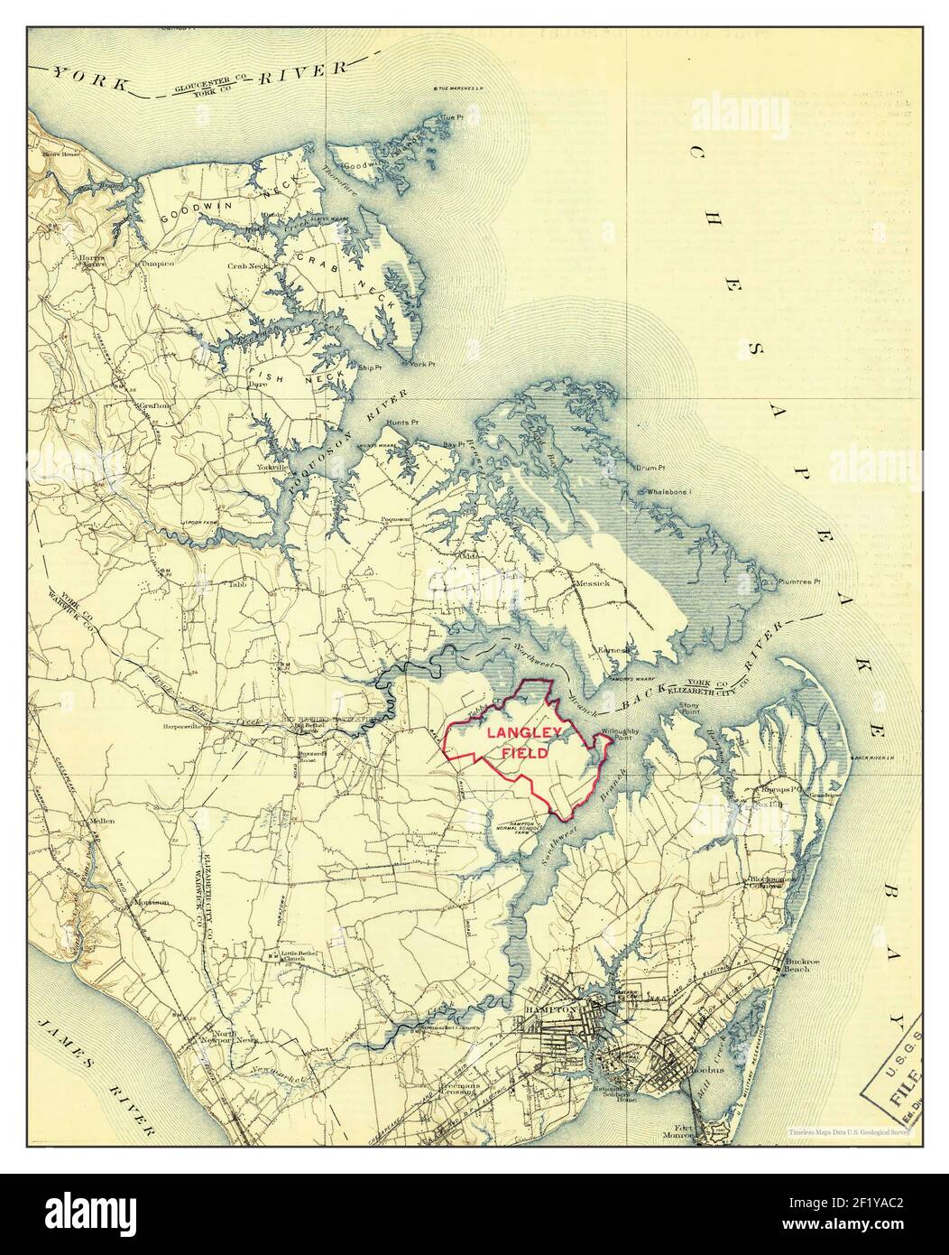 Hampton, Virginia, map 1907, 1:62500, United States of America by ...