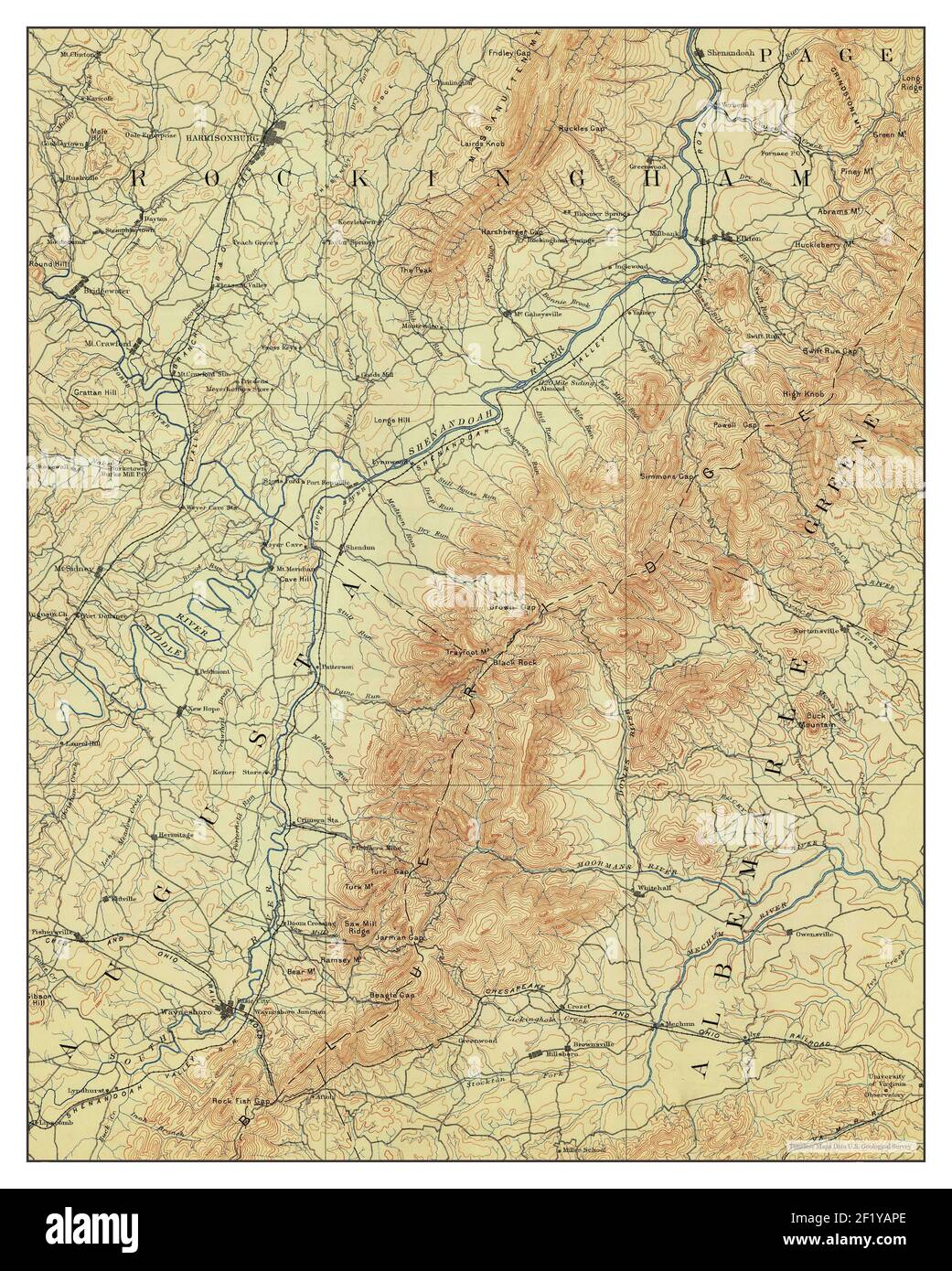 Harrisonburg, Virginia, map 1892, 1:125000, United States of America by ...