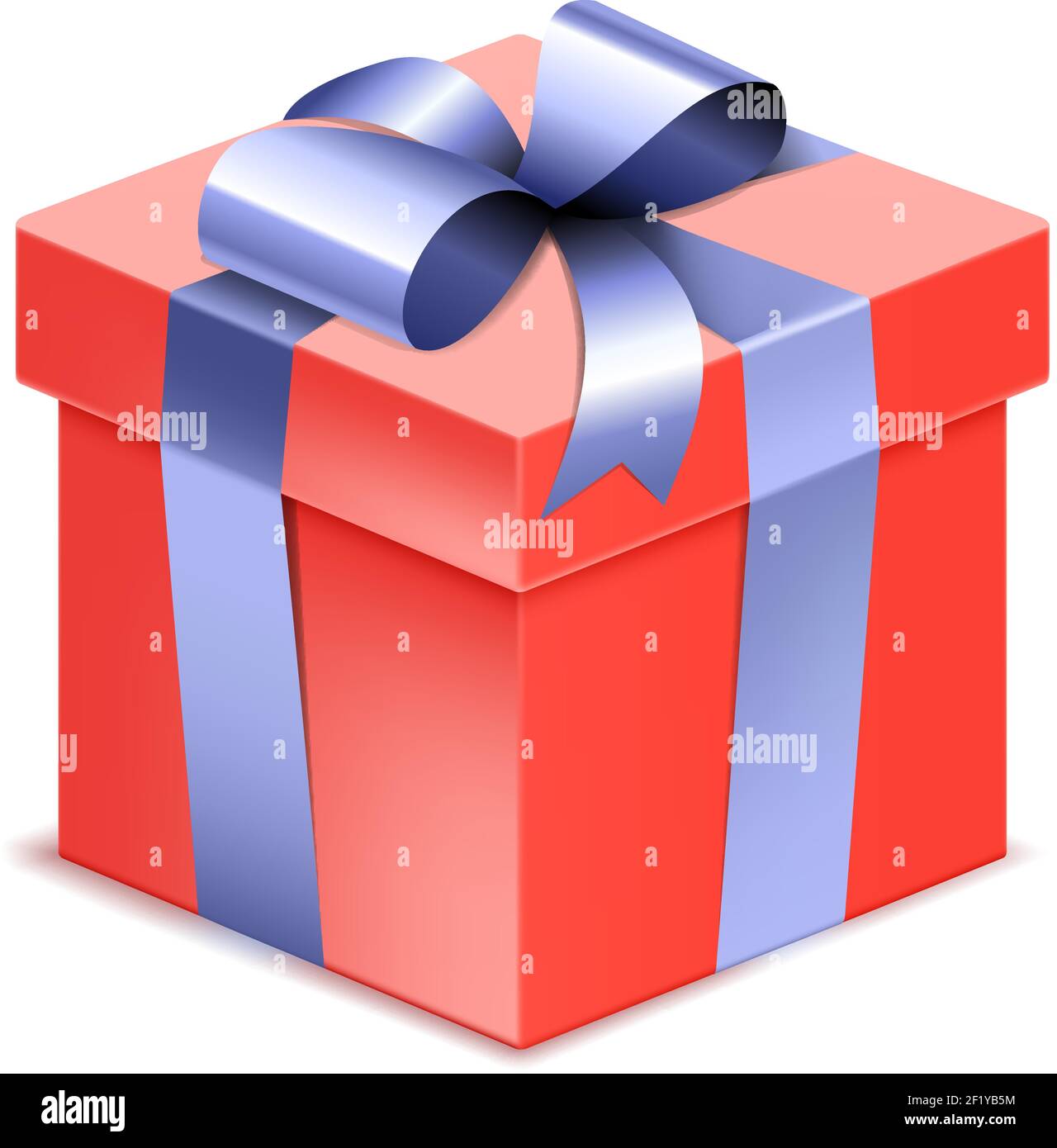 Realistic Red Gift box with bow and ribbon. Vector illustration. EPS10 ...
