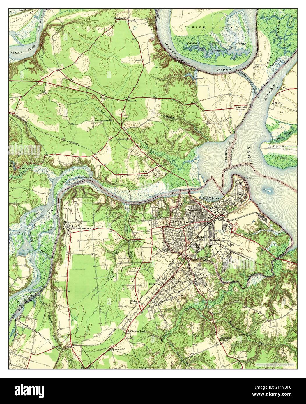 Map of hopewell virginia hi-res stock photography and images - Alamy