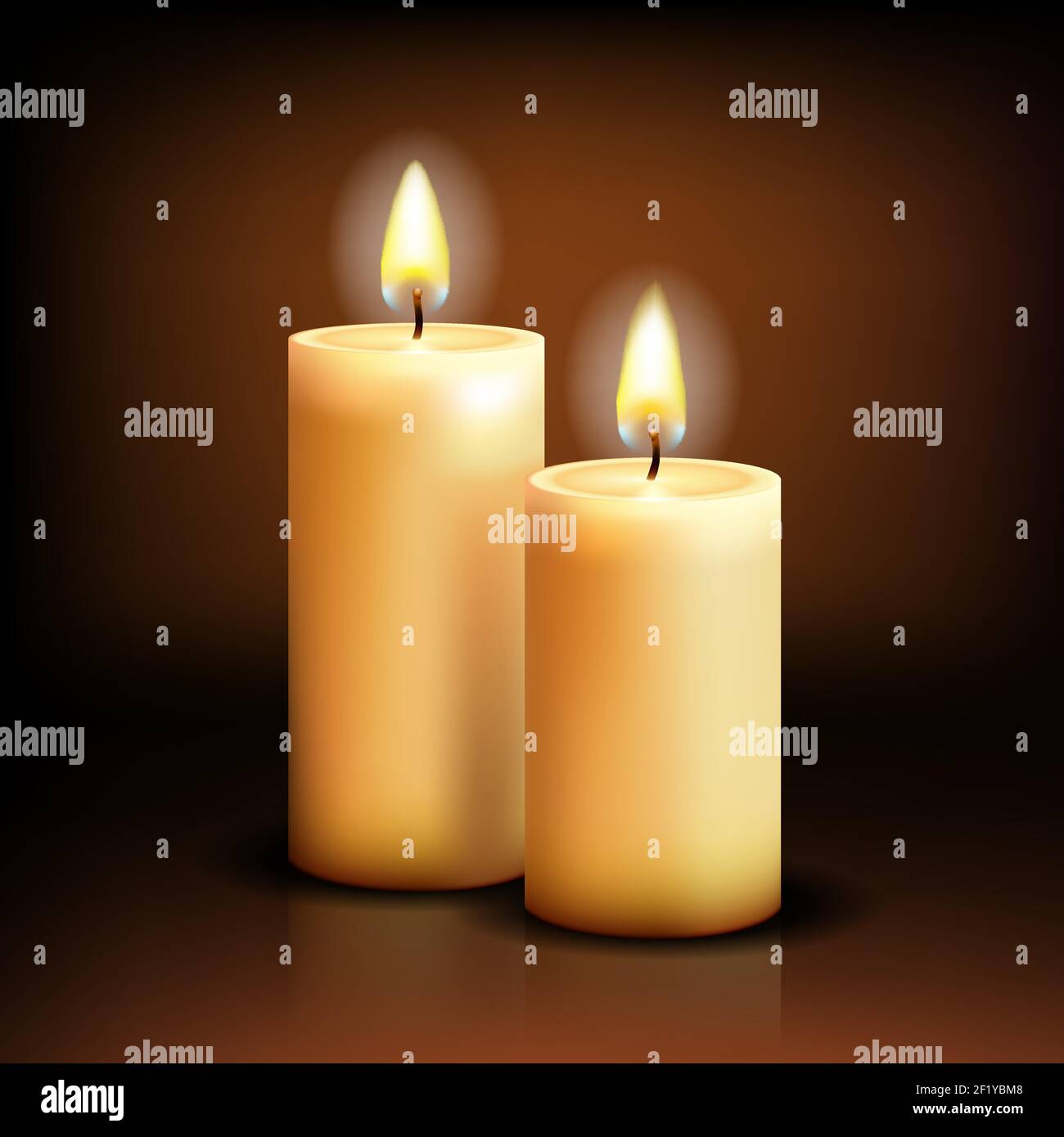 Beautiful Isolated realistic candles at dark. Vector illustration Stock ...