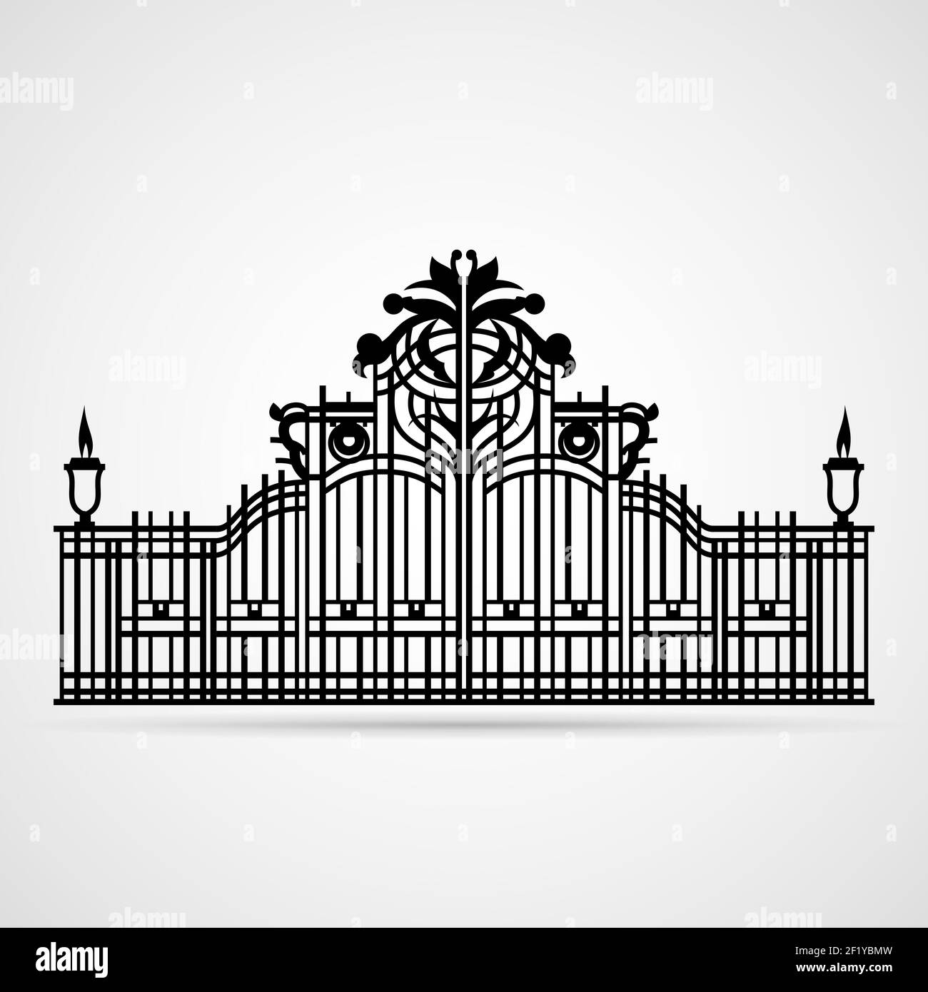 Graphical Ornamental Gate on white. Vector illustration Stock Vector ...