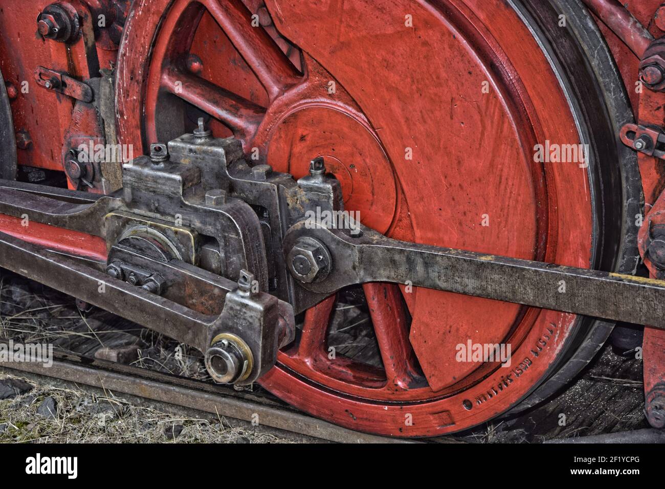 Steam locomotive wheel Stock Photo - Alamy
