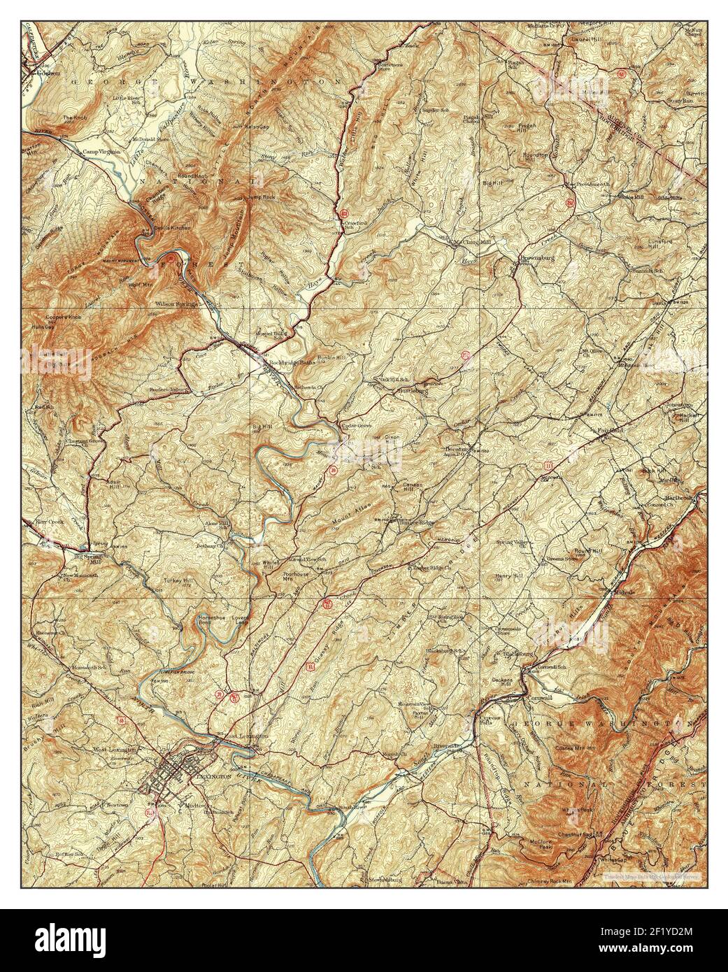 Lexington, Virginia, map 1937, 1:62500, United States of America by ...