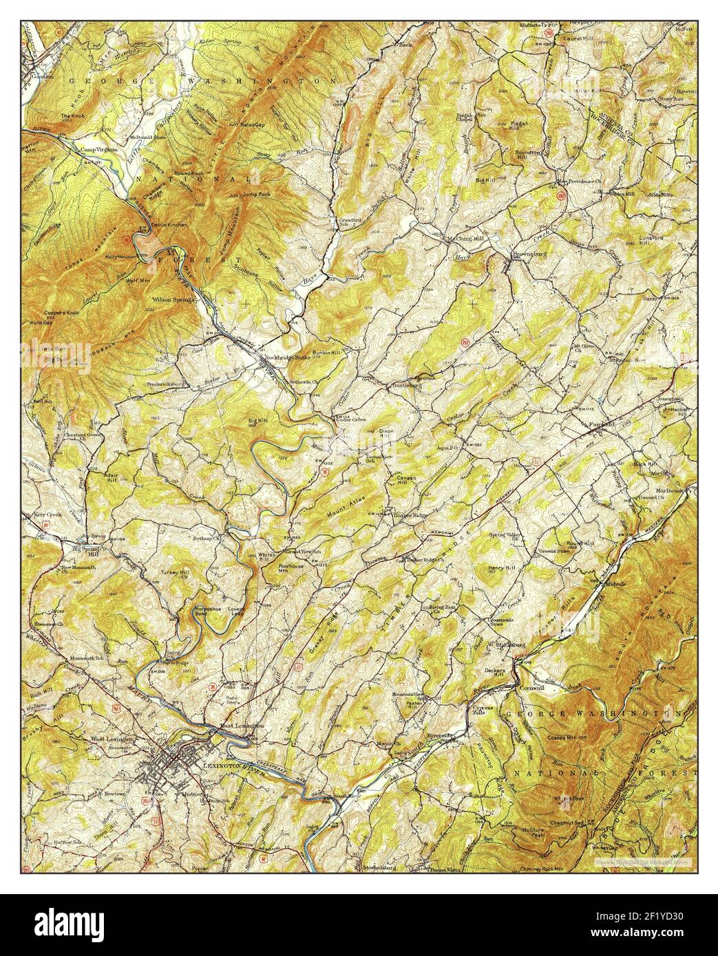 Lexington, Virginia, map 1951, 1:62500, United States of America by ...
