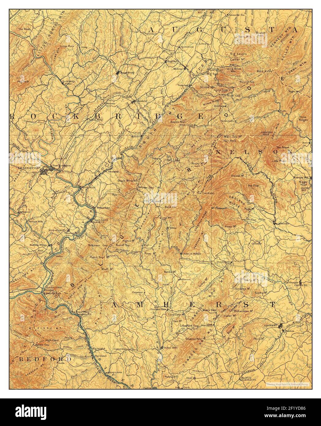 Lexington, Virginia, map 1894, 1:125000, United States of America by ...