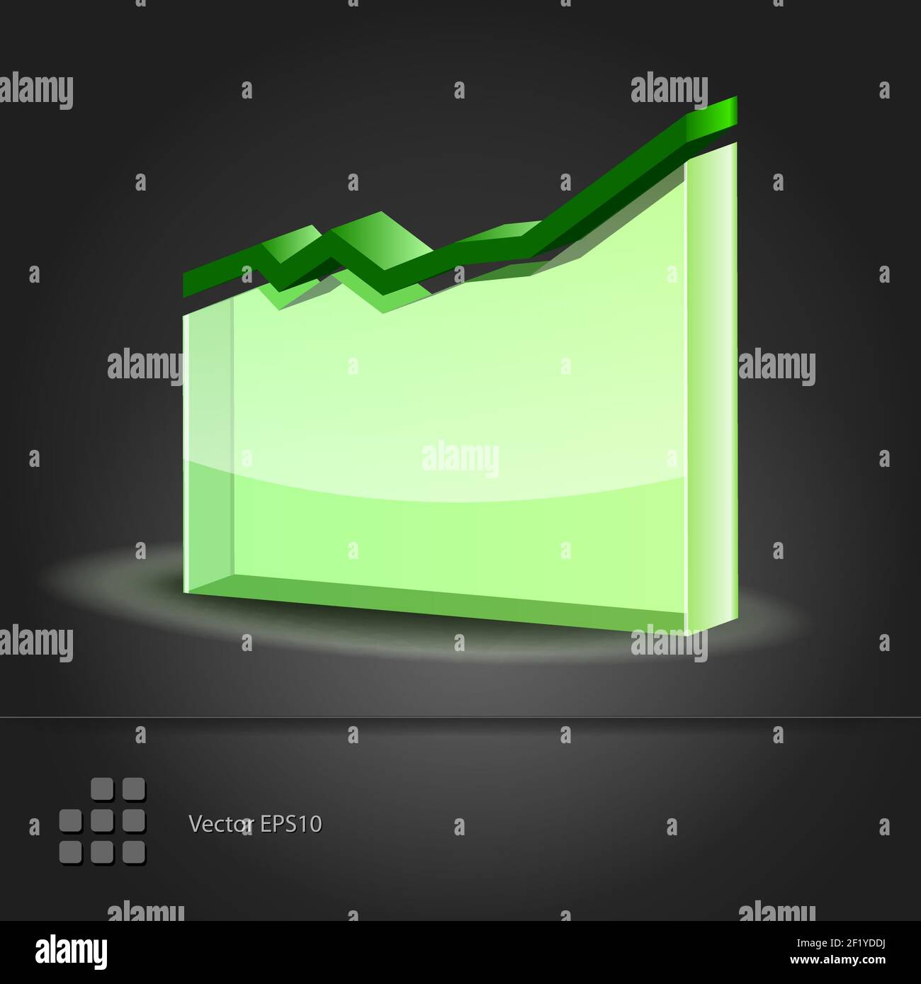 Crystal glass diagram. Graph Line Chart icon. Vector illustration Stock ...
