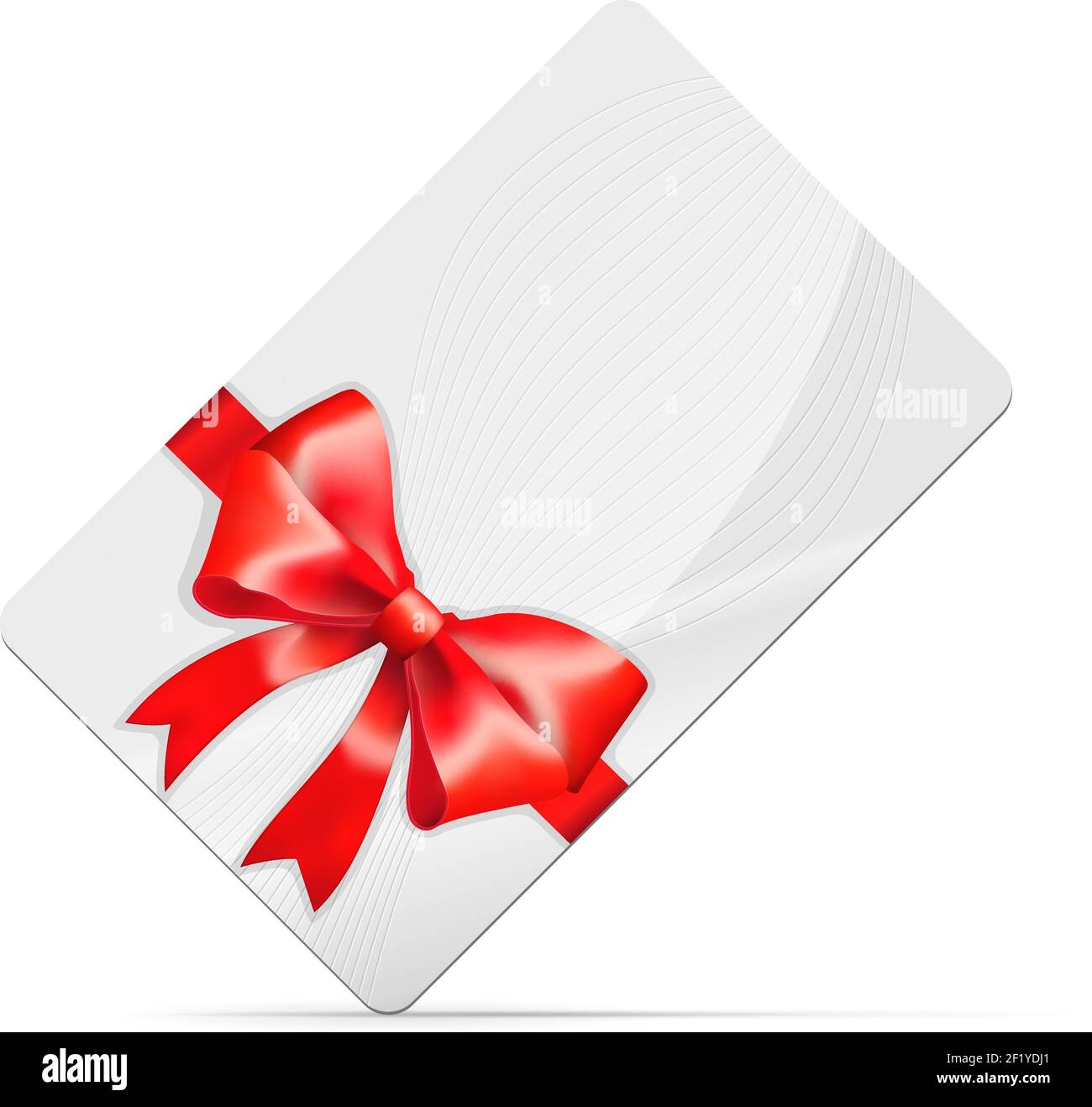 Gift card with red bow Isolated on white. Vector illustration Stock ...