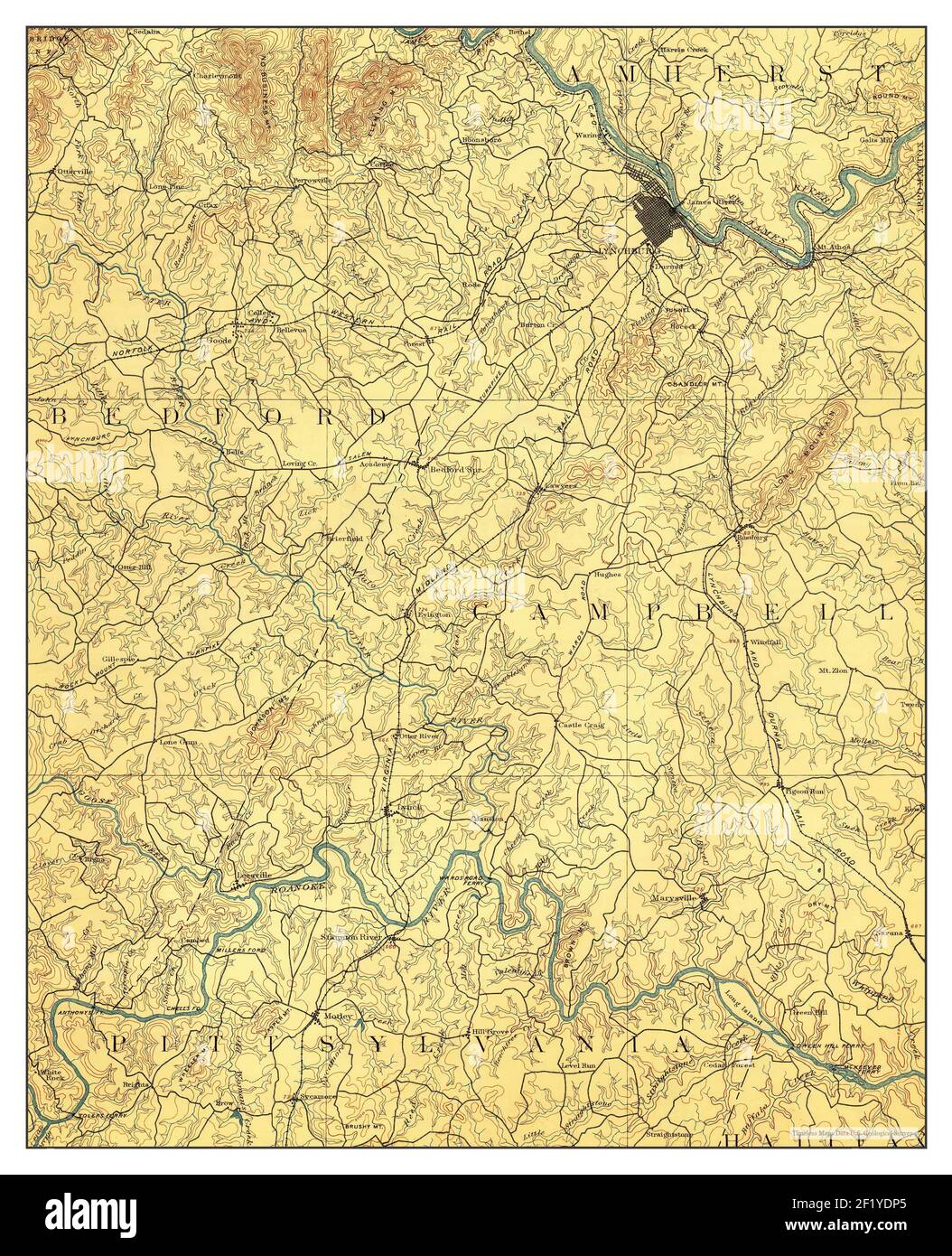 Map of lynchburg hi-res stock photography and images - Alamy