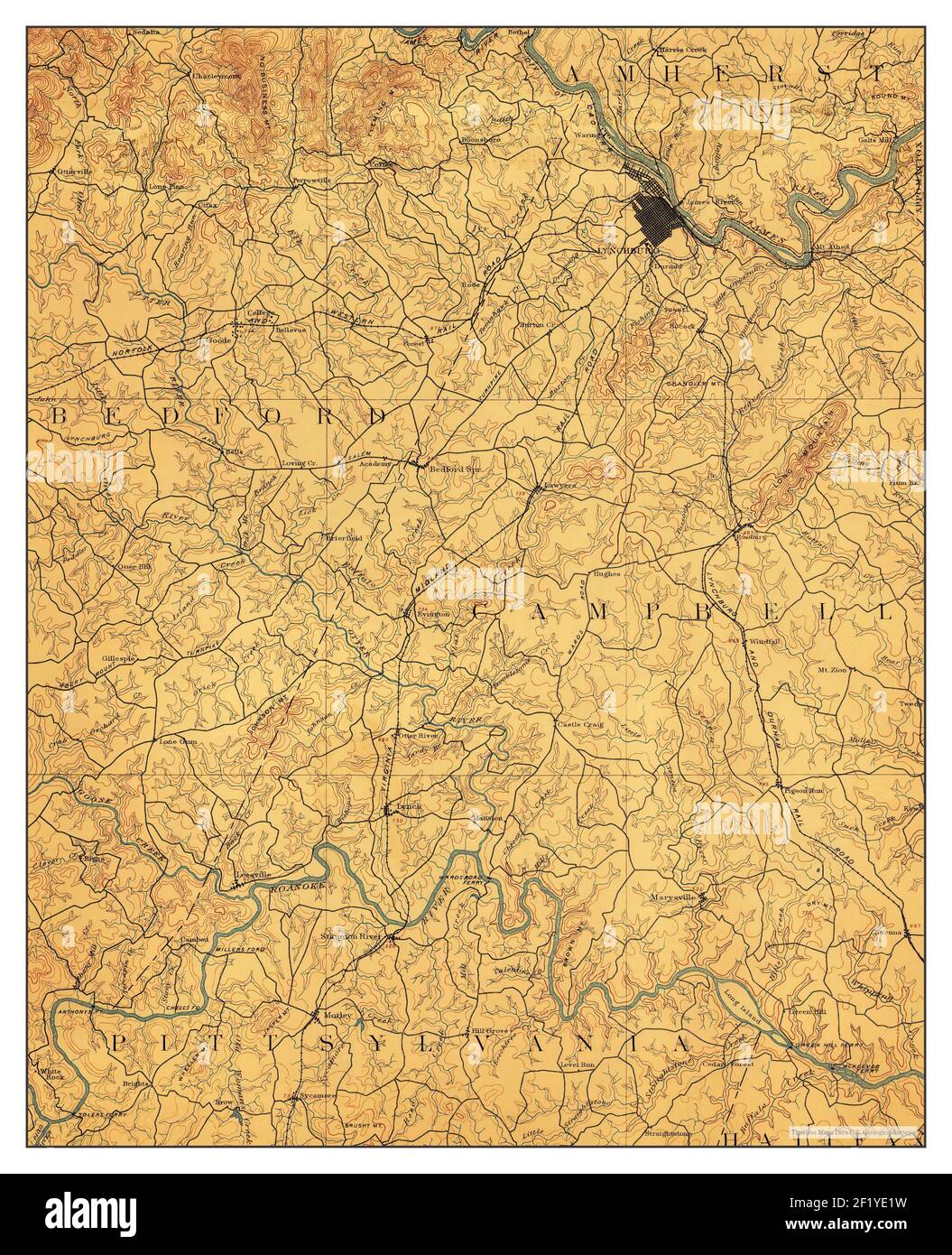 Map of lynchburg hi-res stock photography and images - Alamy
