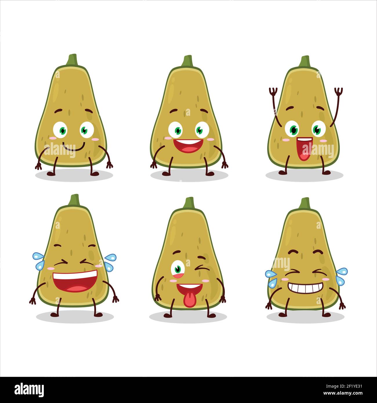 Cartoon character of slice of squash with smile expression. Vector ...
