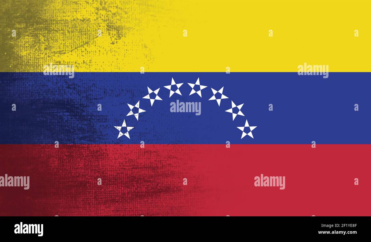 Venezuela flag with waving grunge texture. Vector background Stock ...