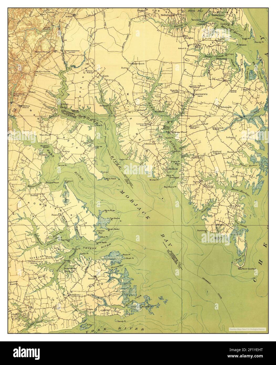Map of mathews virginia hi-res stock photography and images - Alamy