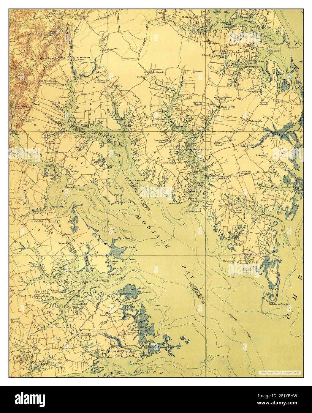 Map of mathews virginia hi-res stock photography and images - Alamy