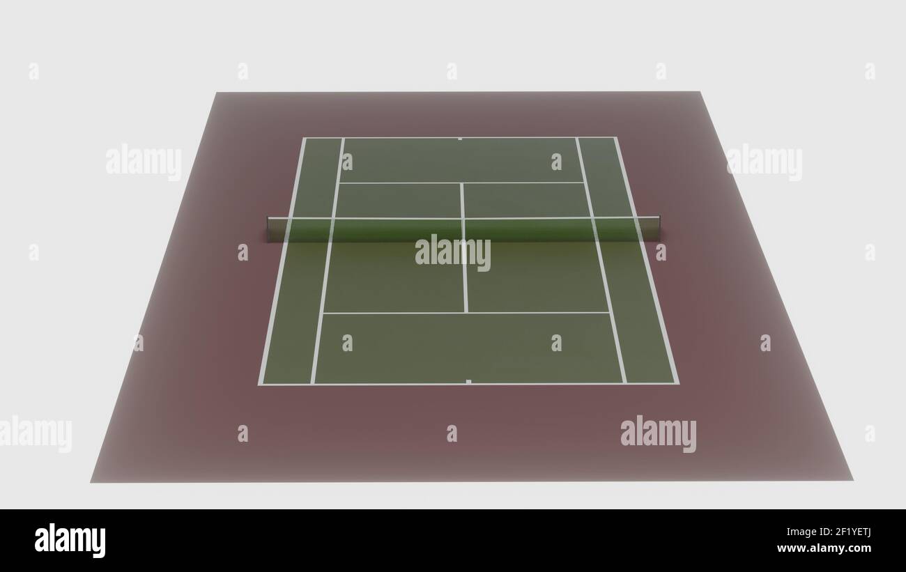 3d illustration of tennis field, cort for sport Stock Photo - Alamy