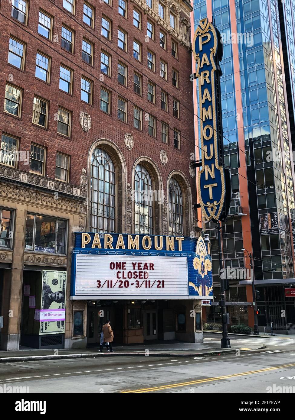 Seattle, USA. 7th Mar, 2021. Paramount Theater one year closed from ...
