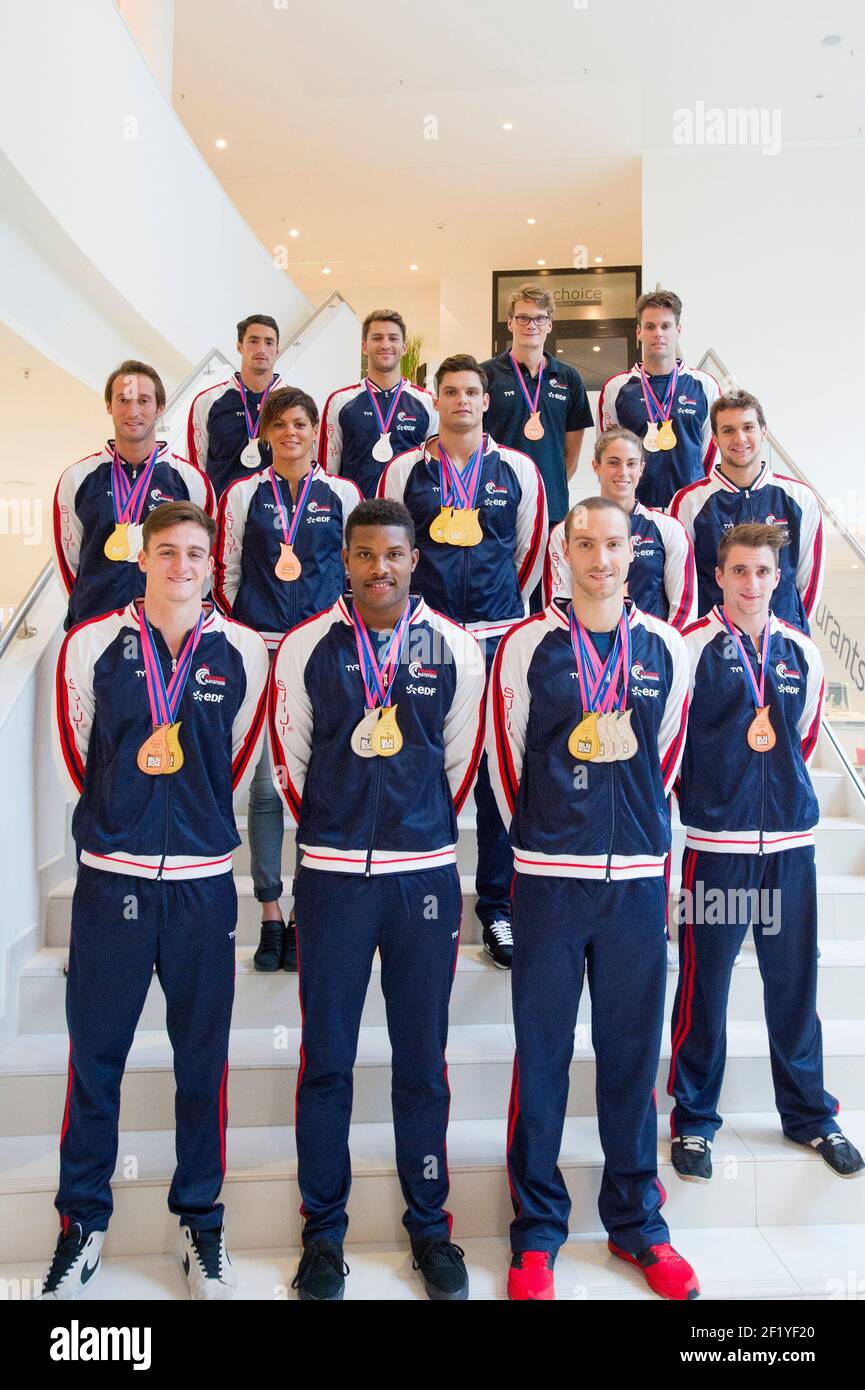 French Team medalist, Clement Mignon, Mehdy Metella, Jeremy Stravius ...