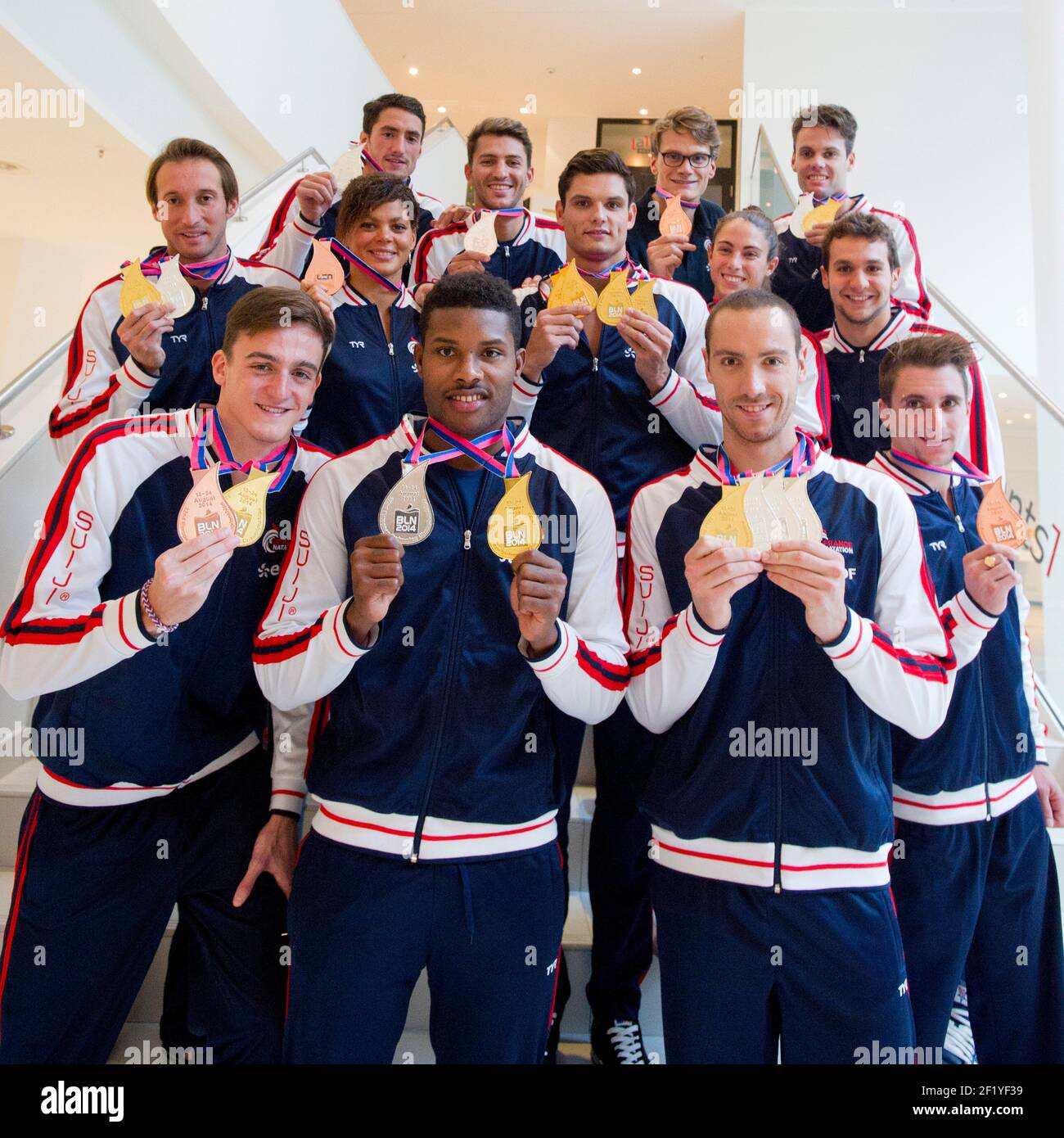 French Team medalist, Clement Mignon, Mehdy Metella, Jeremy Stravius ...