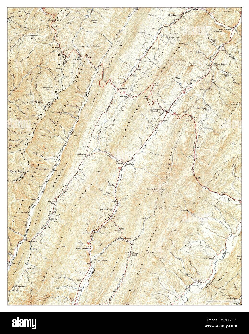 Monterey, Virginia, map 1941, 1:62500, United States of America by ...