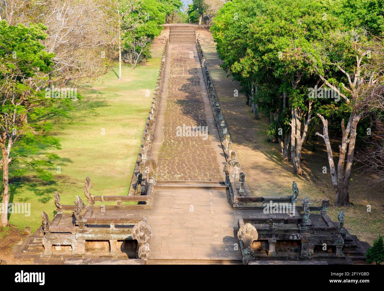 Corridor of stone castle southeast asia Stock Photo - Alamy