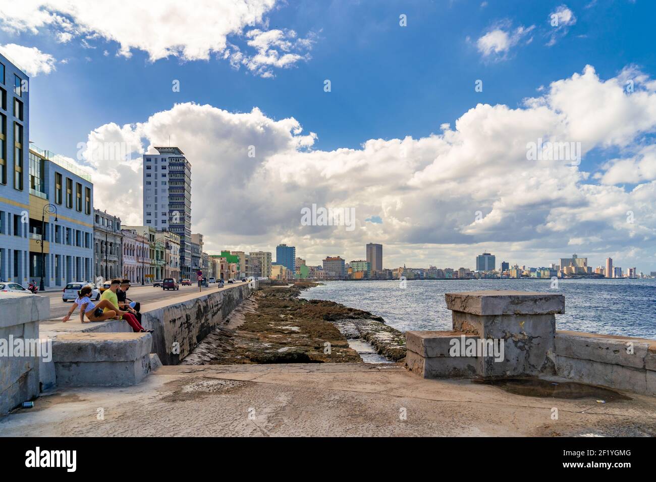 Havana Cuba. November 25, 2020: Panoramic of the Malecon of Havana ...