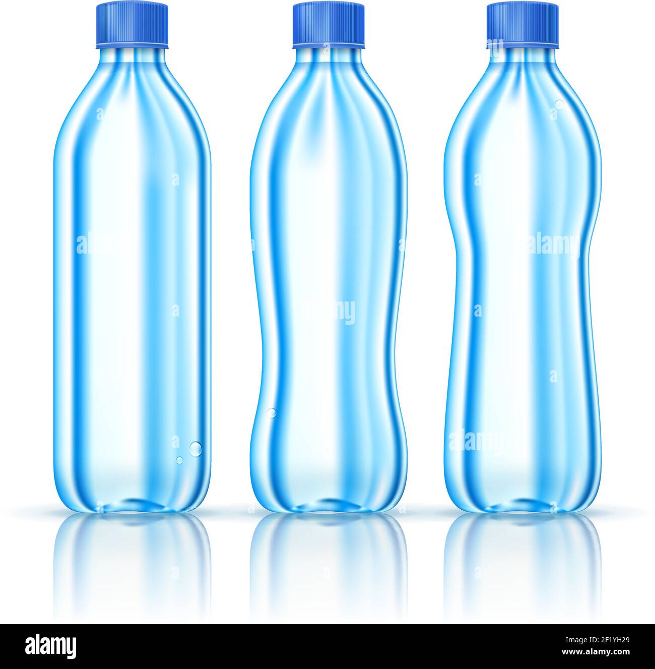 Water bottles various forms isolated on white. Vector Illustration ...