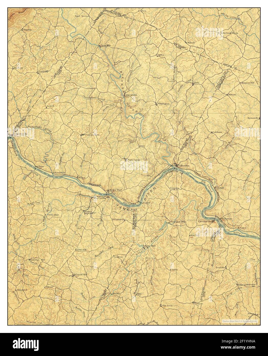 Palmyra, Virginia, map 1897, 1:125000, United States of America by ...
