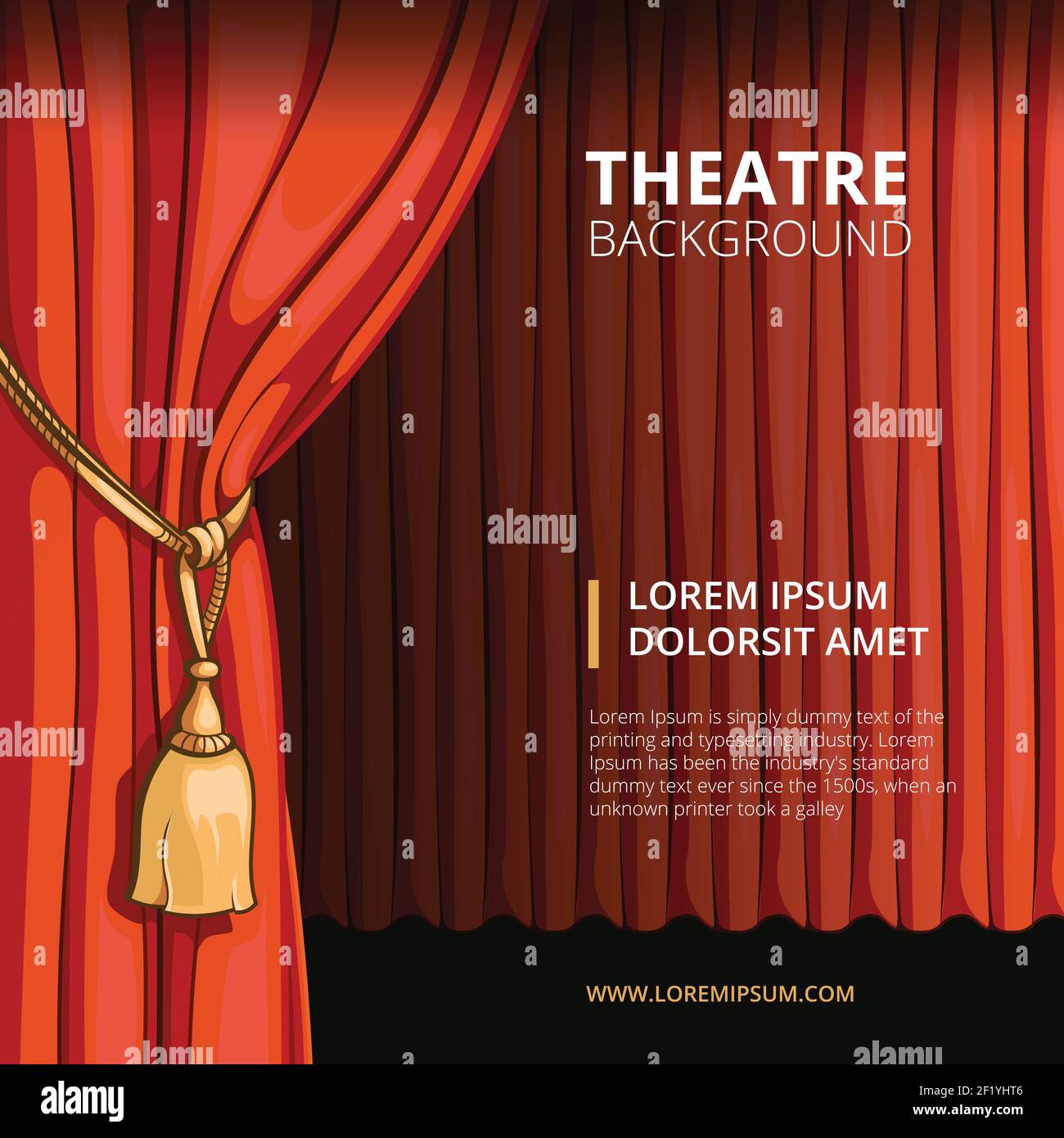 Theater stage with a red curtain. Vintage in comic style. Show ...