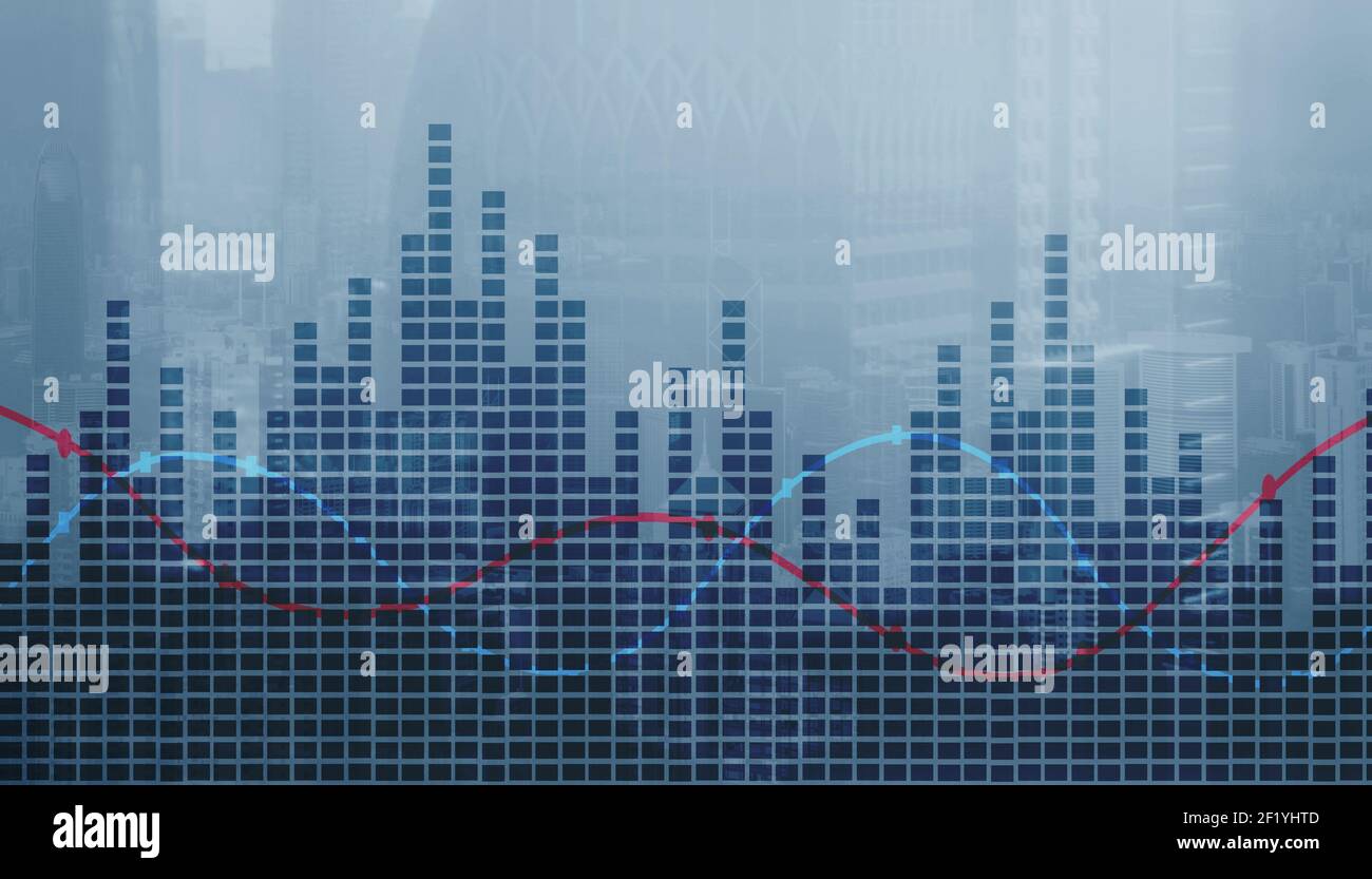 Universal Finance Business background. Diagrams on city office ...