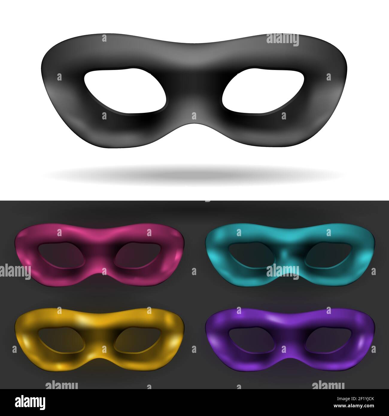 Simple Black and colored Carnival Mask isolated. Vector Illustration ...