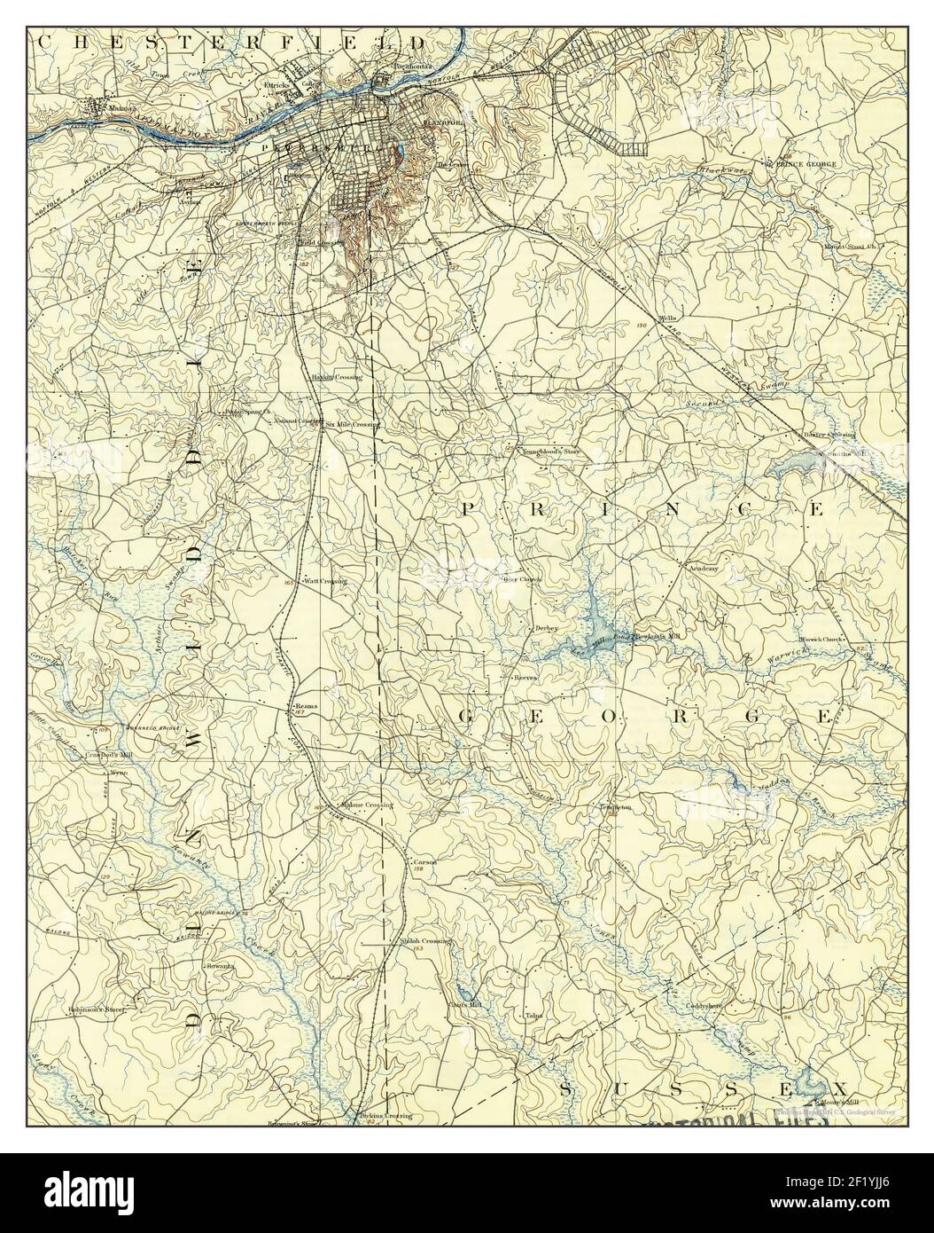 Map of petersburg virginia hi-res stock photography and images - Alamy