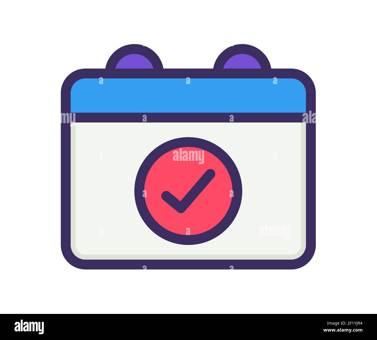 schedule complete finish single isolated icon with filled line style ...