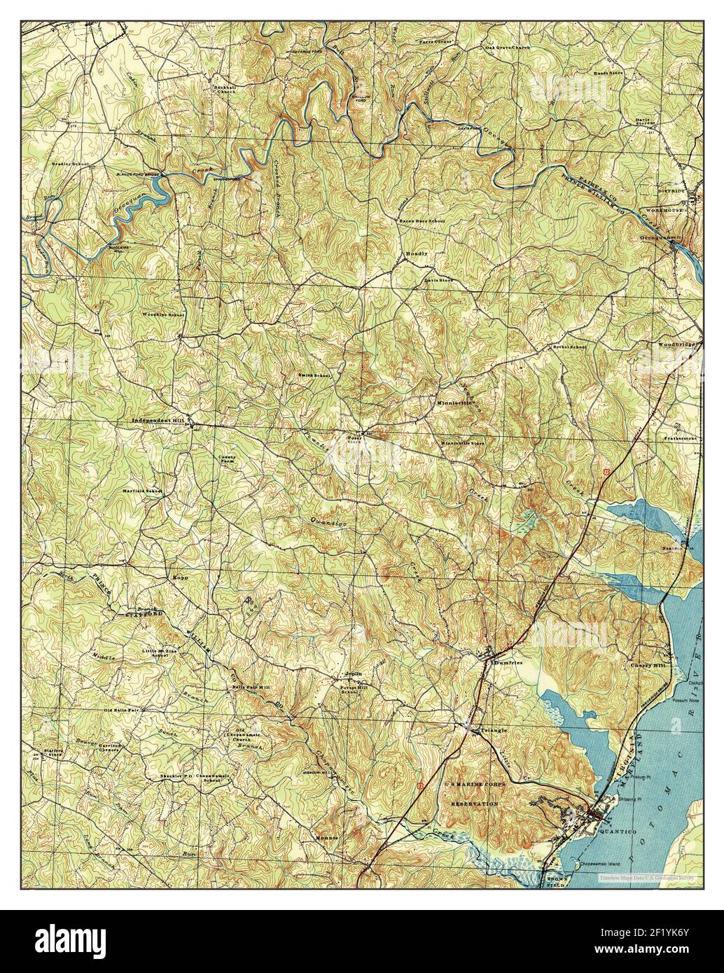 Quantico, Virginia, map 1940, 1:62500, United States of America by ...