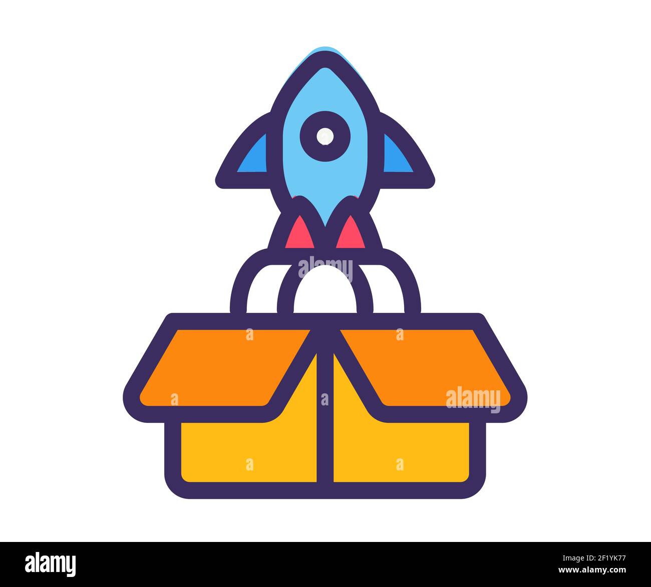 launch product release single isolated icon with filled line style ...