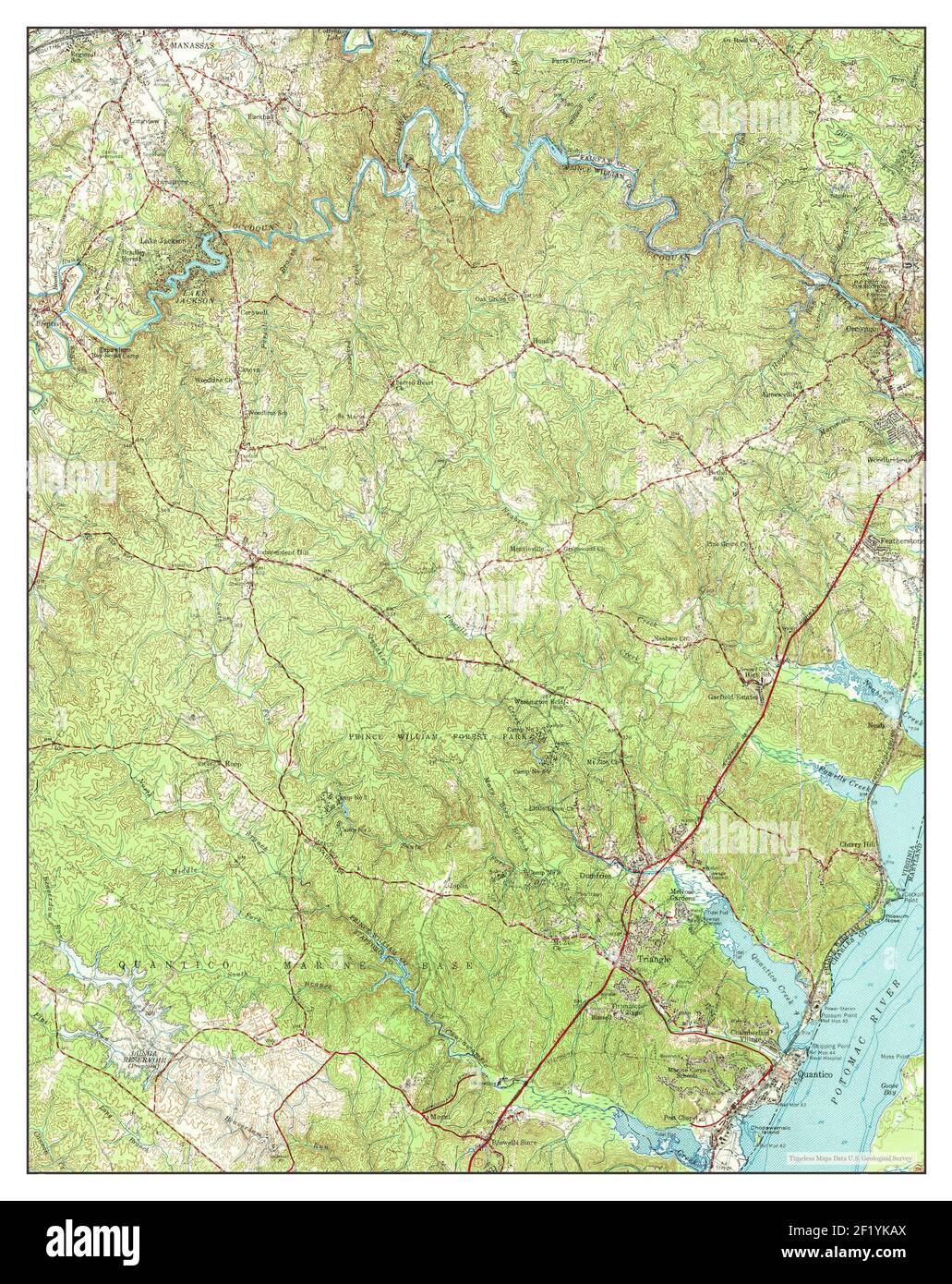 Quantico, Virginia, map 1957, 1:62500, United States of America by ...