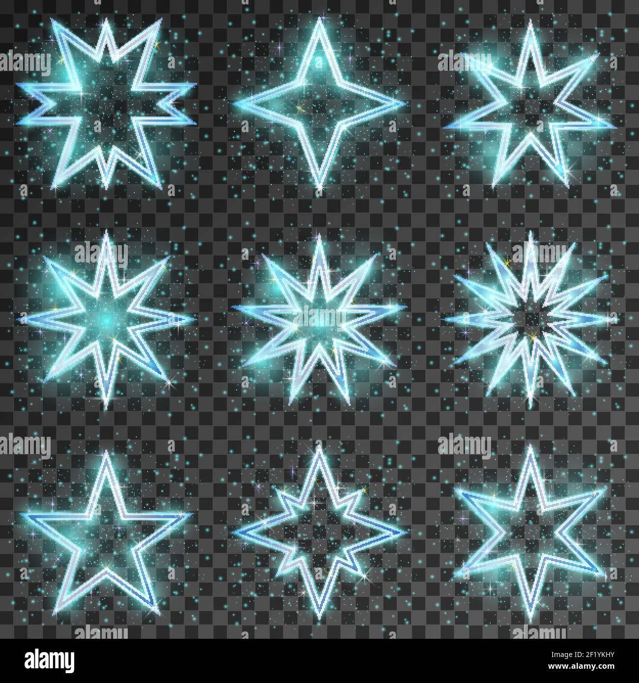 Glitter stars. Bright and shiny decoration christmas, twinkling and ...