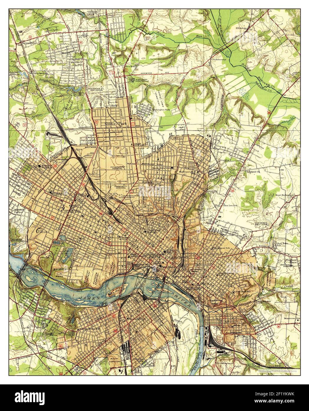 Richmond, Virginia, map 1939, 1:31680, United States of America by ...
