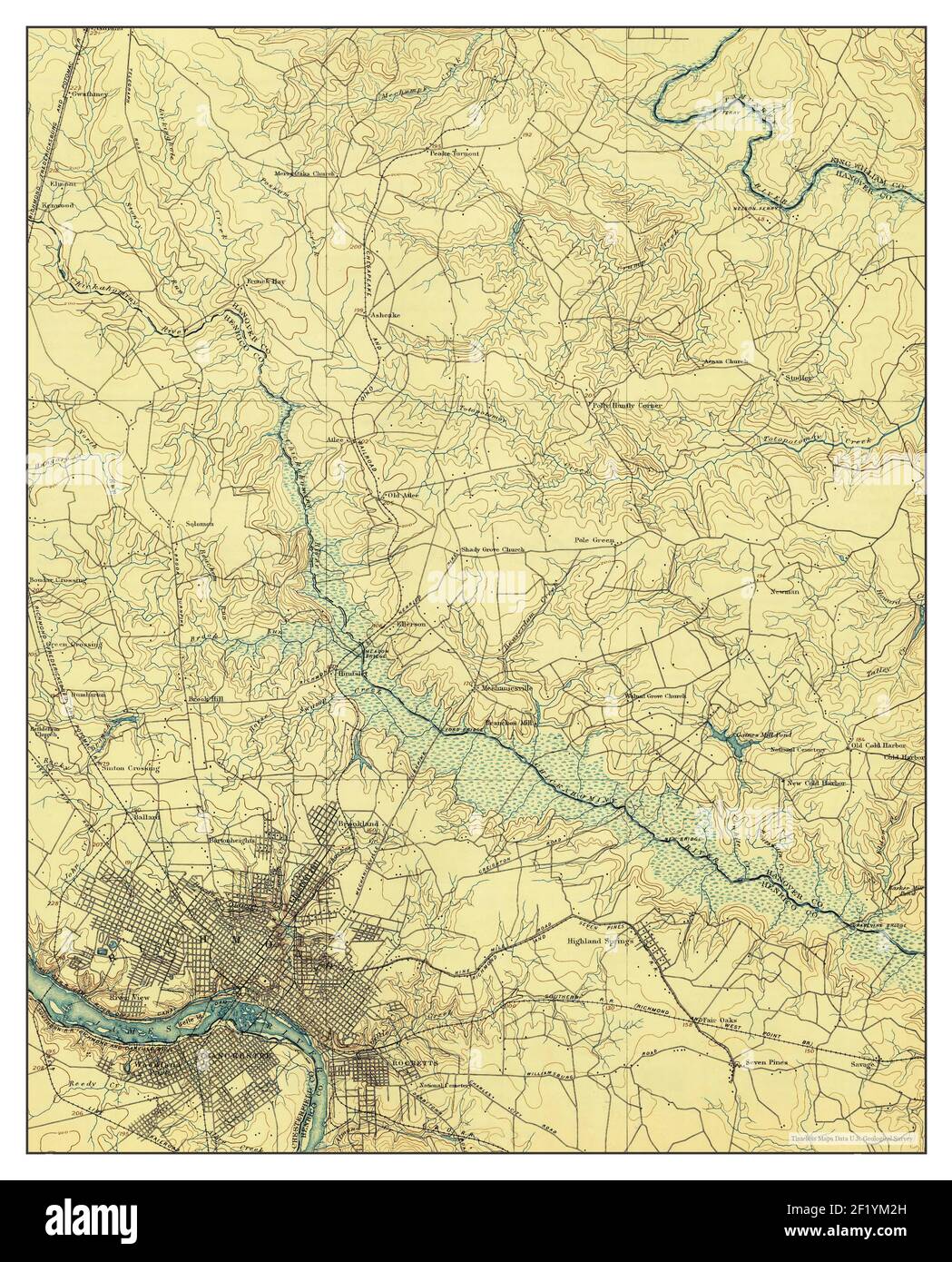 Richmond, Virginia, map 1895, 1:62500, United States of America by ...