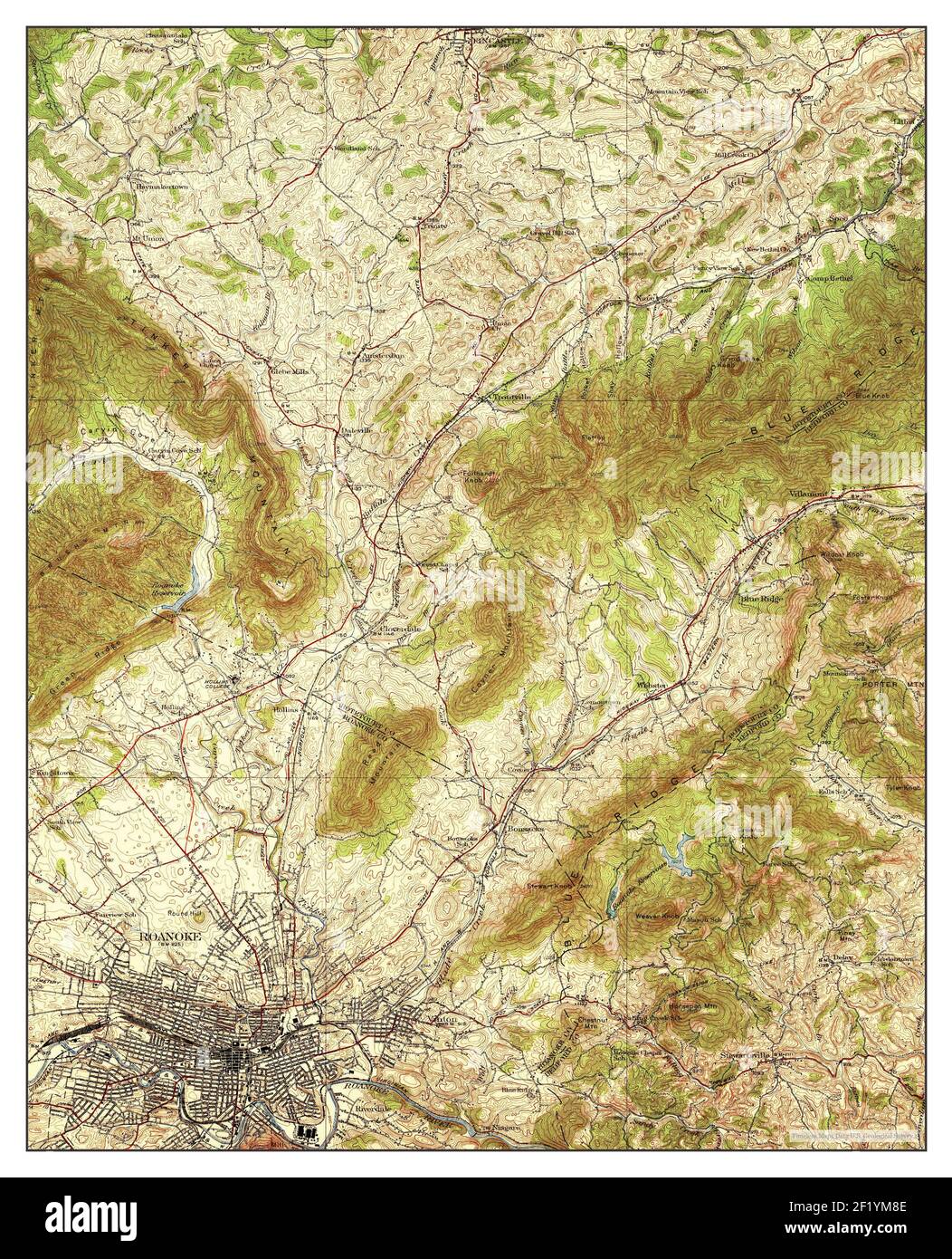 Roanoke, Virginia, map 1933, 1:62500, United States of America by ...