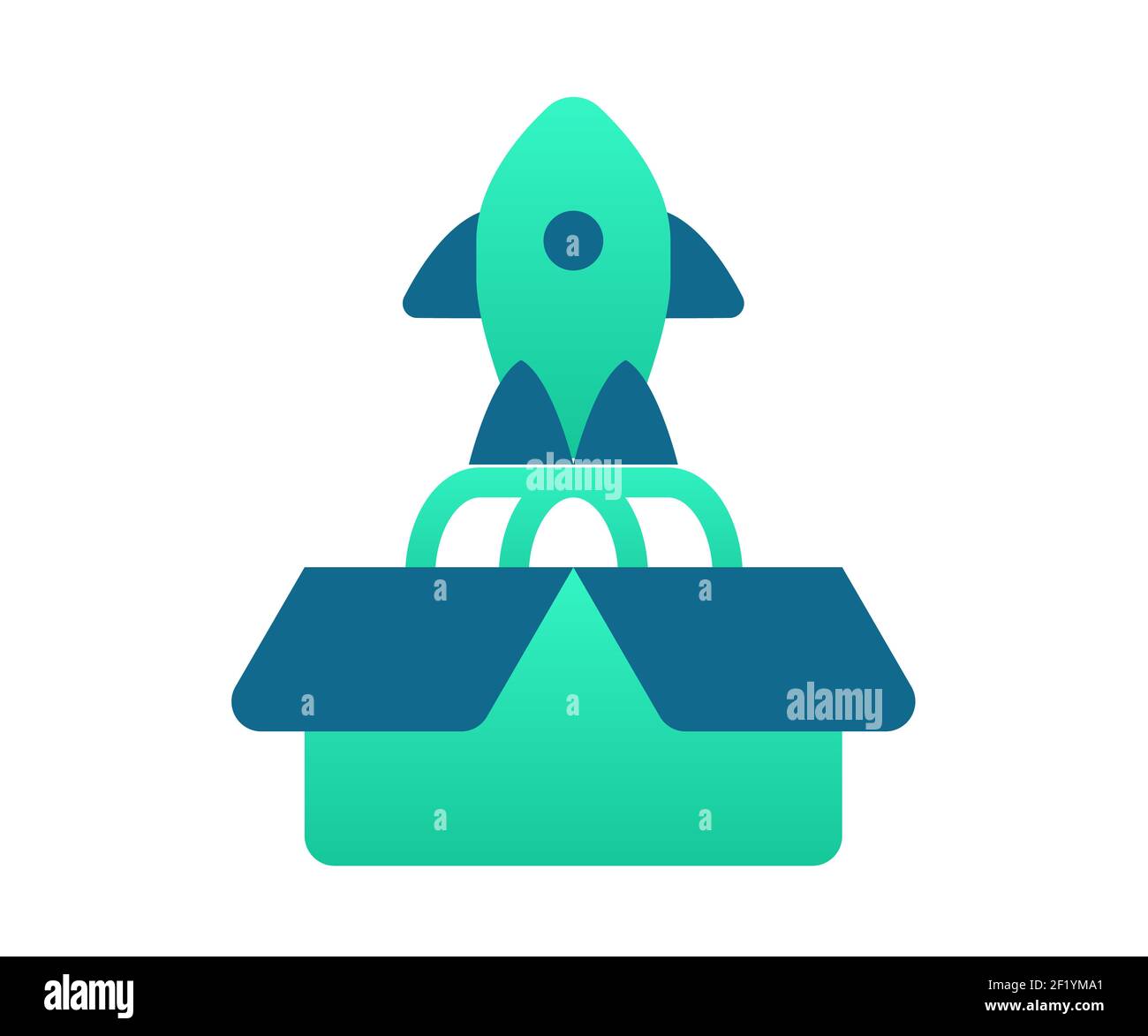 launch product release single isolated icon with gradient style vector ...