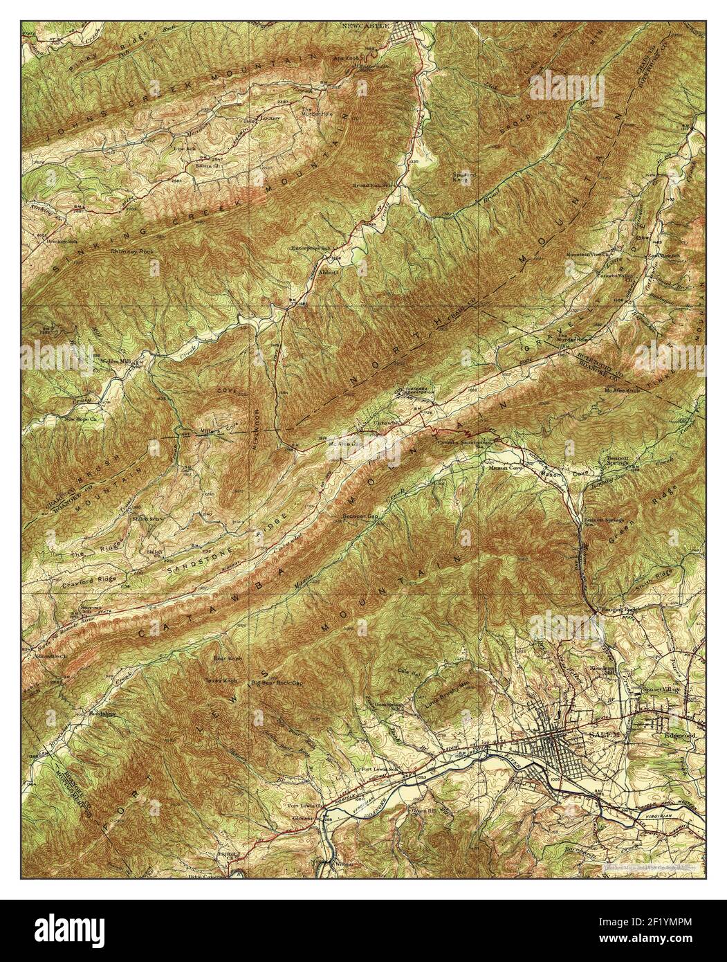 Map of salem virginia Cut Out Stock Images & Pictures - Alamy