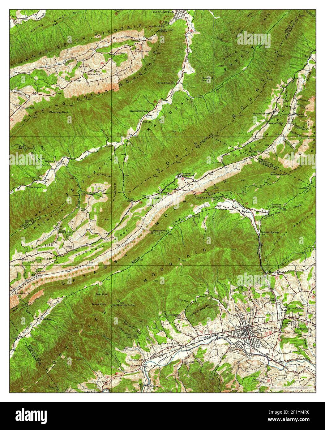 Map of salem virginia Cut Out Stock Images & Pictures - Alamy