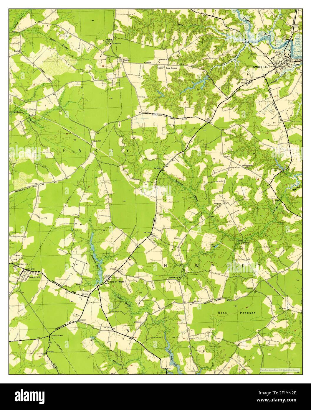 Smithfield, Virginia, map 1945, 1:31680, United States of America by ...
