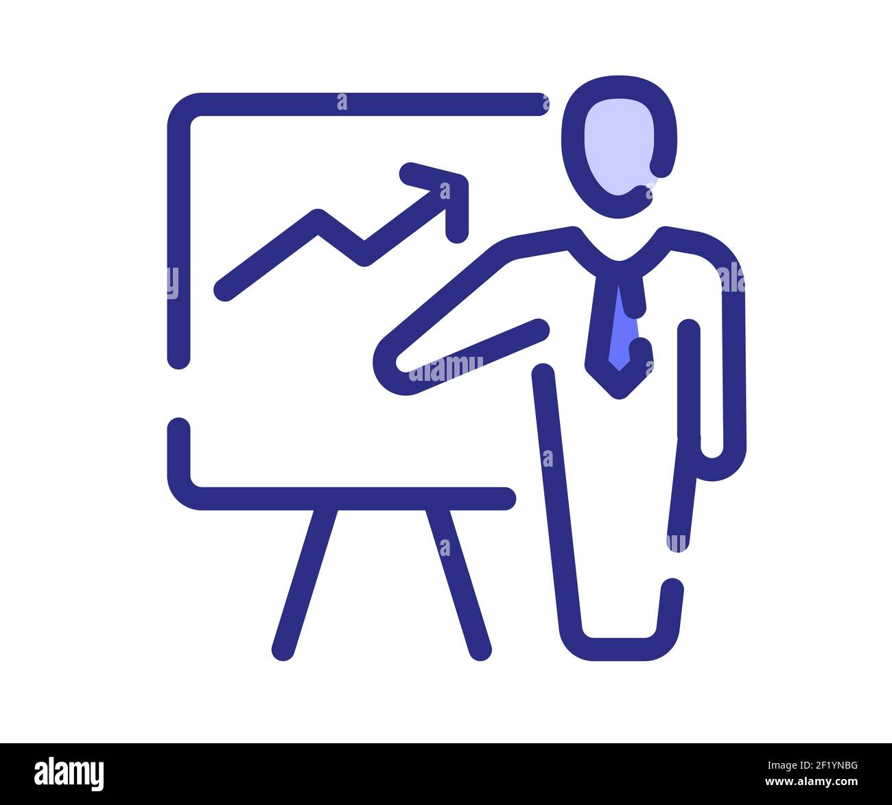 presentation pitching meeting single isolated icon with dash or dashed line style vector design ...