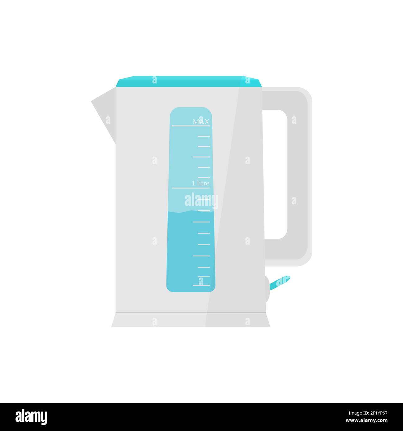 The electric kettle is grey with glass and a measuring scale in the ...